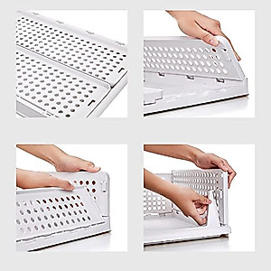 yazi Set of 5 Stackable Closet Storage Box, Plastic Drawer Organizer, Foldable Wardrobe Clothes Shelf Baskets, Folding Containers Bins Cubes, Perfect for Kitchen, Office, Bedroom & Bathrooms