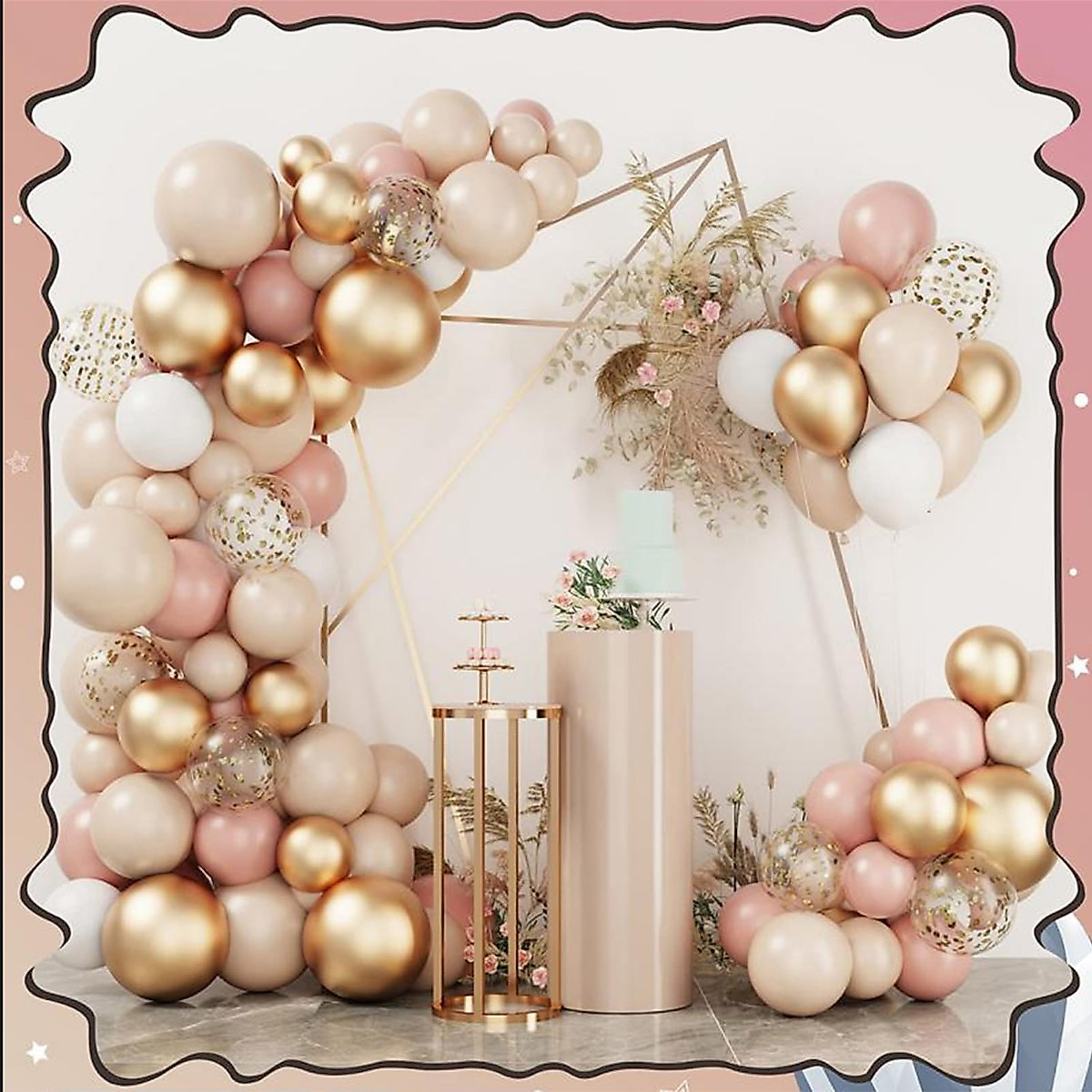 31MIGI Half Balloon Arch Stand 8.2Ft & 6.6Ft Free Bending Soft Balloon Flower Backdrop Stands Set with Water Base for Birthday Party Decorations Baby Shower Wedding Graduation balloons arch stand