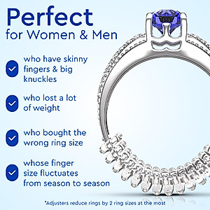 5 STARS UNITED Ring Sizer Adjuster for Loose Rings - 12 Pack, 2 Sizes for Different Band Widths – Silicone Ring Size Adjuster - Invisible Ring Guards for Women and Men