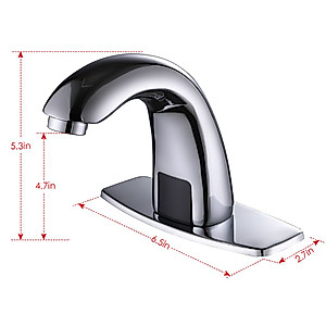 Charmingwater Touchless Bathroom Sink Faucet, Hands Free Automatic Sensor Faucet with Hole Cover Plate, Chrome