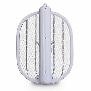 Electric Fly Swatter Rechargeable - Foldable Hand Held Bug Zapper Racket - Fly Swatter Electric - Powerful Instant Insect Killer - USB Rechargeable Portable Fly Zapper - Indoor Outdoor Pest Control