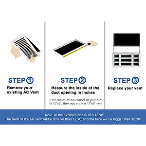BUILDMART - 26x6 Modern AC Vent Cover - Decorative White Air Vent - Standard Linear Slot Diffuser - Register Grille for Ceiling, Walls & Floors - Texas