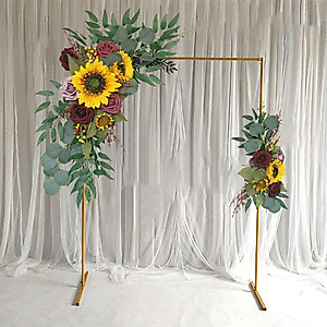 Colcolo 2Pcs Flower Swag Sunflowers Flower Garland Decor for Ceremony Backdrop