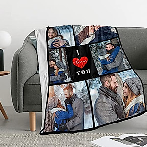DIYKST Couples Gifts Personalized Photo Blanket for Boyfriend and Girlfriend Custom Valentines Day Blankets Gifts for Boyfriend Husband-4 Sizes
