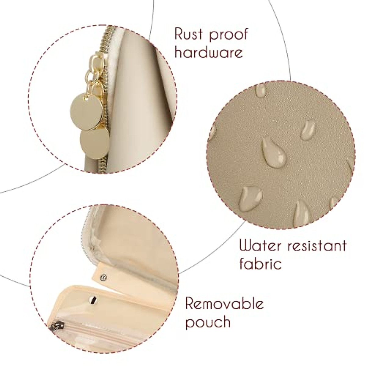 Chandelli Designer Travel Toiletry Bag With Hook - Fits 40 Toiletries - Large Toiletry Bag Hanging - Hanging Makeup Bag Travel Cosmetic Bag - Travel Gifts For Women - Bathroom Travel Bag For Women