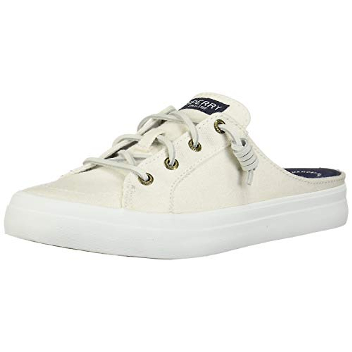 Sperry Women's Crest Vibe Mule Canvas Sneaker, White, 8.5 M US