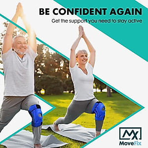 Movefix Knee Braces For Knee Pain, Patella Knee Braces For Knee Pain for Men and Women - Helps in Knee Support - Injury Recovery Knee Brace for Meniscus Tear, Arthritis, Workout (L/XL, Blue)