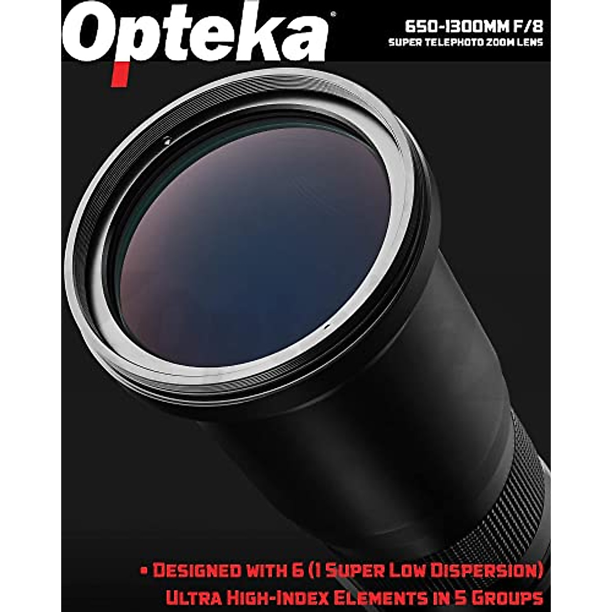 Opteka 650-1300mm (with 2X- 1300-2600mm) Telephoto Zoom Lens for Canon EF-Mount EOS 90D, 80D, 77D, 70D, 60D, 50D, 7D, 6D, 5D, 5DS, 1DS, T8, T8i, T7i, T7s, T7, T6s, T6i, T6, T5, SL3, SL2 DSLR Cameras
