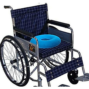 2 Pack Donut Pillow for Hemorrhoids, Inflatable Ring Donut Seat Cushion Pillow with A Pump, Hemorrhoid Seat Cushion, Round Wheelchairs Seat Cushion for Home, Car or Office Chair (15" Light Blue)