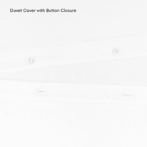 Jennifer Adams 400 Thread Count 3 Piece Cotton Sateen Duvet Cover and Sham Set (Queen/Full, White)