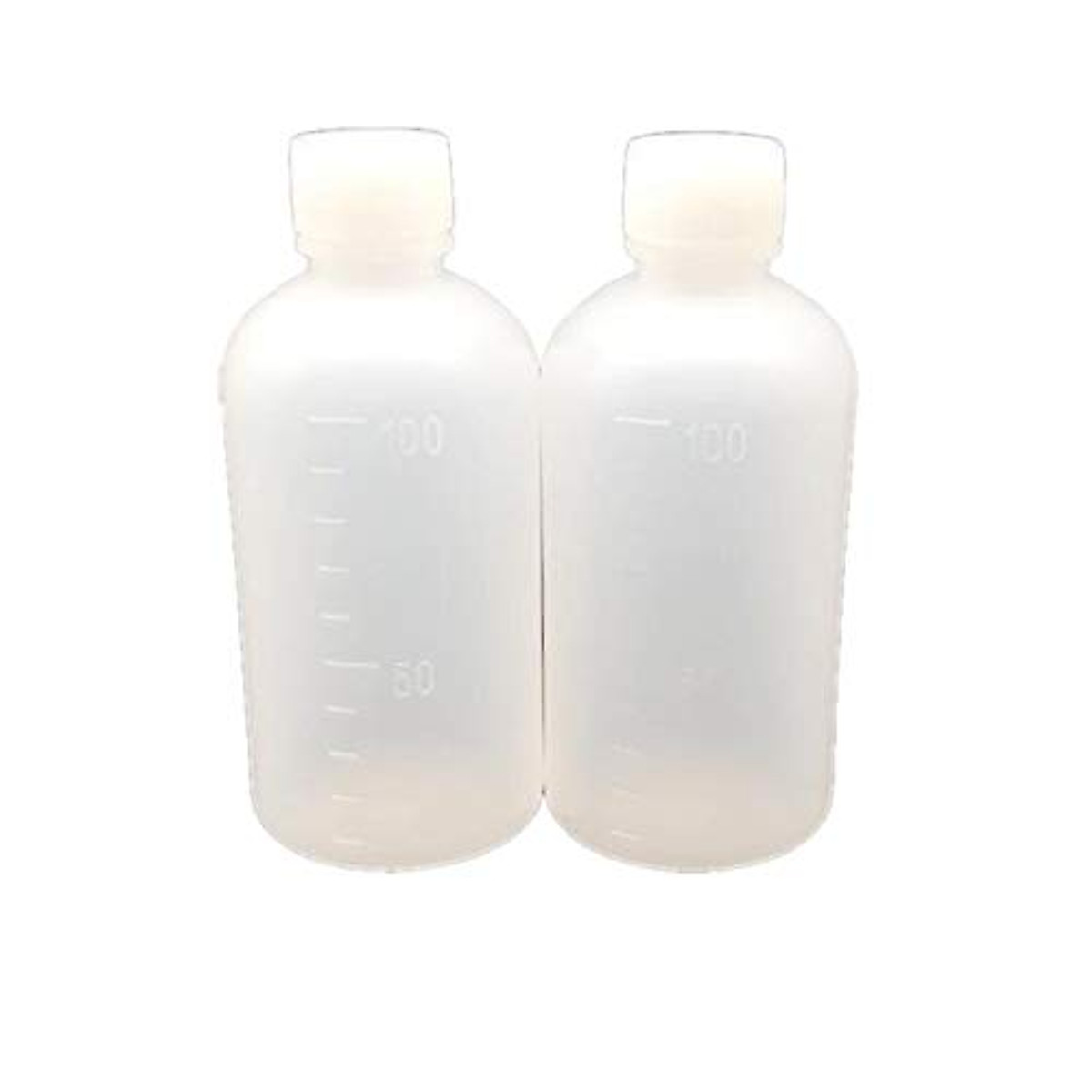 3PCS 100ML 3.4OZ White Empty Plastic Bottles with Screw Cap and Scale Solution Pills Potion Tablet Storage Holder Sealed Jar Refillable Durable Container Pot for Laboratory Household