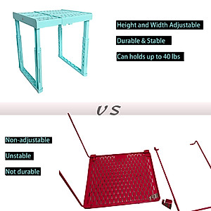 Adjustable Locker Shelf for School, Height and Width Adjustable Locker Organizer, Locker Stand Shelf for Work, Stackable Locker Tools for Gym Lockers, Office, Back to School Essentials, Mint Blue