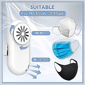 Personal Ionizer Air Purifier Wearable, Breathe Cooler Wearable Air Purifier, Wearable Clip-On Air Face Ma-sk Fan, USB Charging Bedroom Office Travel Air Purifier for Kids,Adults (White)