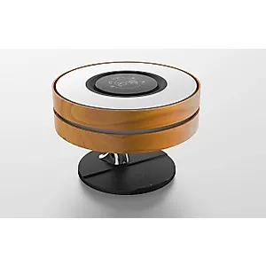 MODIRNATION Bonsai Modern LED Bedside Smart Table Lamp with Built-in TWS Bluetooth Speaker and Qi Wireless Charger for Home and Office, Stepless Dimming with Sleep Mode (Circle of Light)