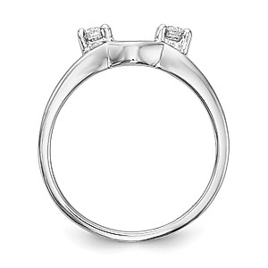 Solid 14K White Gold Engagement Diamond Wrap Wedding Ring Band Guard Enhancer Size 6 (.25 cttw.)