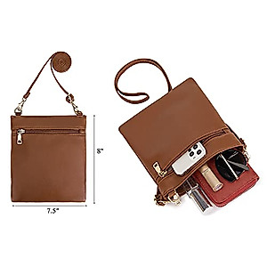 Large Crossbody Bags Ladies Shoulder Handbags Purse and Wallet Set for Women Totes Hobo Purses Brown