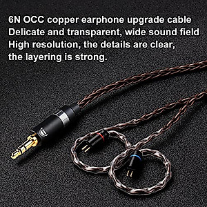 okcsc MMCX 3.5MM Cable,Upgraded Replacement Earphone Cable 8 Core Gold-Plated HiFi Earbud Replacement Extension Cable for SE535 SE535 SE425 KSE1500 W30 W40 Fiio f9 Fiio f9 pro FiiO FH1 K5 TIN T2