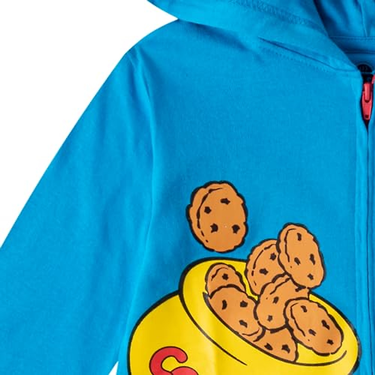 Sesame Street Boys’ Elmo or Cookie Monster Zip Up Long Sleeve Hooded Romper for Newborn, Infant and Toddler Kids