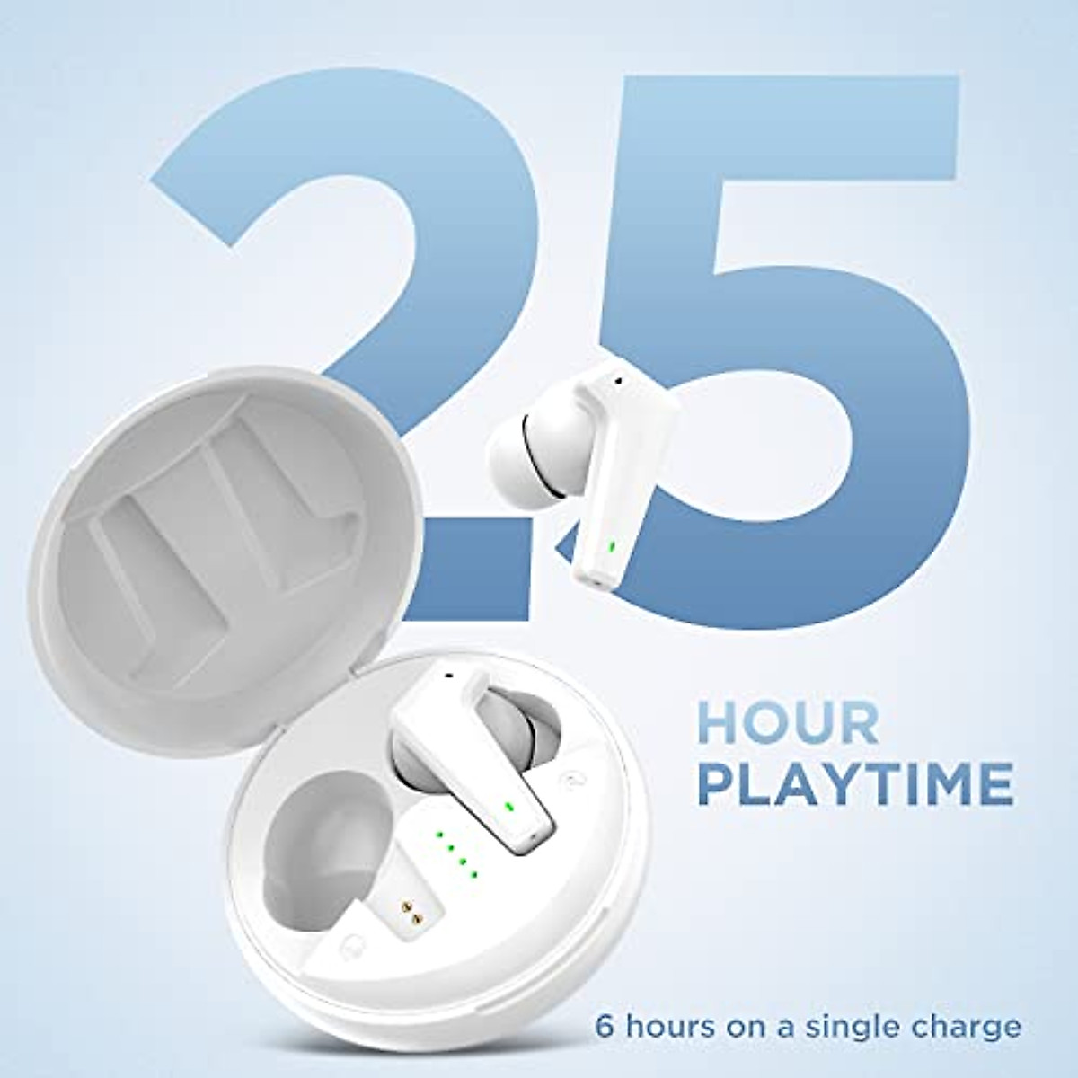 Apex Elite Active Noise Cancelling Earbuds Bluetooth Headphones True Wireless Earbuds with Charging Case Bluetooth Earbuds 5.0 Built in Mic Immersive Sound Deep Bass 25H for Sports/Travel/Work, White