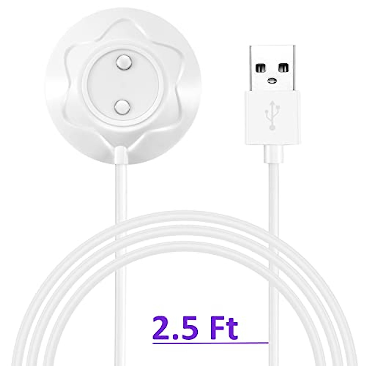 Densleonis Rose Charger, Replacement Rose Standing Base Dock Station, Magnetic Fast Charging USB Cable Charger for Rose - 2 Pack, 2.5Ft