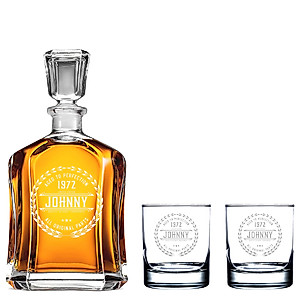 Personalized Whiskey Decanter - Christmas Gifts for Men, Dad, Husband, Him, Husband - Custom Whiskey Gifts for Him - Personalized Gifts for Men - Whiskey, Scotch Gifts - Unique Mens Gift Ideas