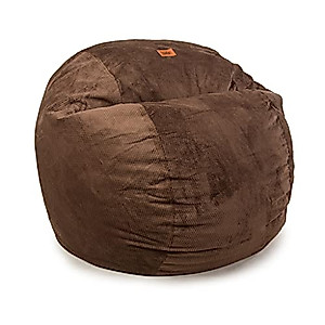 CordaRoy's Chenille Bean Bag Chair, Convertible Chair Folds from Bean Bag to Lounger, As Seen on Shark Tank, Espresso - Full Size