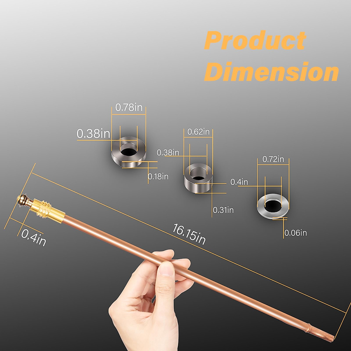 123-0095 500 Series Mansfield Style Stem Assembly Replacement Part For 12-Inch Sillcock ASFP (Overall length 16")