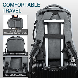 Dinictis 40L Travel Backpack Carry on Flight Approved, Backpack Suitcase for Travel, Personal Item Travel Bag fits 17 inch Laptop- Dark Grey