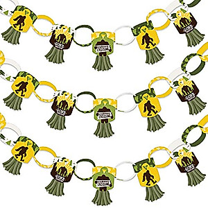 Big Dot of Happiness Sasquatch Crossing - 90 Chain Links and 30 Paper Tassels Decoration Kit - Bigfoot Party or Birthday Party Paper Chains Garland - 21 feet