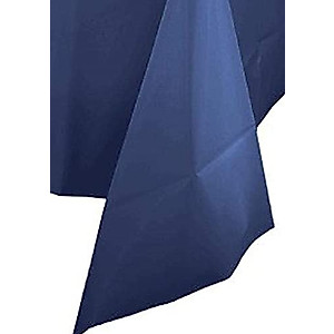 CREATIVE CONVERTING Plain 54" x 108", Plastic, Covers an 8' Banquet Table-Navy