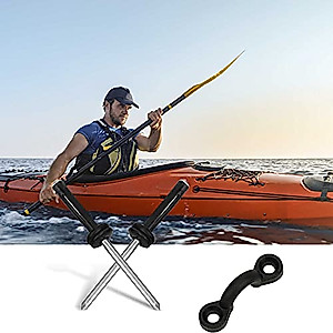 SPORBA Kayak Pad Eye Kit, Expanded Deck Rigging Kit with 5PCS Deck Loops Tie Down Hooks 26PCS Tri-Grip Rivets and 4PCS Cord End Hooks Kayak Replacement Parts for Kayaks Canoes Boats