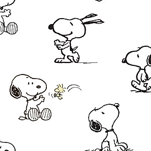 Lambs & Ivy Classic Snoopy 100% Cotton White/Black Fitted Baby Crib Sheet