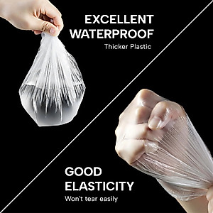 100PS Disposable Shower Caps, Plastic Clear Shower Caps, lengthening and thickening Hair Caps for Hair dyeing assistance, Hotel and Hair Salon, Home Use, Portable Travel (Size 20.5"/52cm）