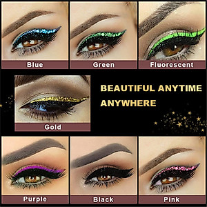 False Eyelashes,Reusable Eyeliner and Eyelash Stickers 7 Color Waterproof Reusable Eyeliner Eyelash Stickers Easy to Use and Remove,Women Make Up Eyeliner stickers