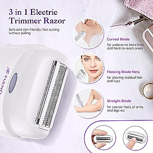 Epilator for Women, Epilator for Women Legs, Pluxy Hair Removal for Face, Electric Shaver & Epilator, Face Epilator for Women, 2 in 1 Body Trimmer Razor with LED Light for Underarms Legs Arms Bikini