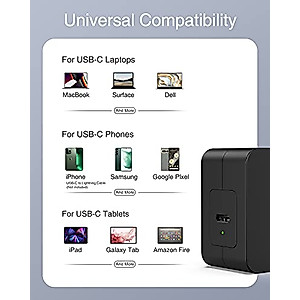 Nekteck 60W USB C Charger [GaN Tech], PD 3.0 Fast Charger[USB-IF & ETL Certified] with Foldable Plug, Compatible with MacBook Air/Pro, iPad Air/Pro, iPhone 13 Pro Max, Switch, Galaxy, Pixel and More.