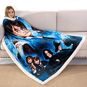 Kids Sherpa Flannel Throw Blanket 50" x 60 inches, Super Soft Cozy Plush Blanket for Indoor and Outdoor Use (Navy Blue, Throw(50'' × 60''))