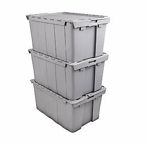 CX 26-Gallon Heavy Duty Tough Storage Container with Flip Lid, (15.3”H x 19.2”W x 28.4”D), Weather-Resistant Design and Stackable Organization Tote [3 Pack]