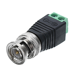 joleully BNC Male Balun Connector 9 Pcs Coaxial Cat5 to BNC Male Connector and BNC to 2 Screw Camera Terminal Male Adpater for CCTV Surveillance Video Cameras Coaxial/Cat5/Cat6 Cable to BNC Male Conne