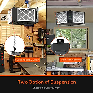 ABESTORM 360 Degree Intake Air Filtration System Woodworking -(1350 CFM) Hanging Air Filter with Strong Vortex Fan for Wood Workshop, Garage, Shop Dust Collectors, Up to 1700 sq. ft, DecDust 1350