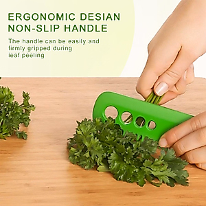 2 Pcs Herb Stripper Tool, Vegetable Herb Eliminator Comb for Kale,Chard, Collard Greens, Thyme, Basil, Cilantro Tool Kitchen Gadgets Green Leaf Herb Stripper (Green)