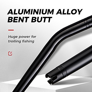 FISHAPPY Bent Butt Trolling Rod Saltwater Offshore Heavy Roller Rod Big Game Conventional Boat Fishing Pole (6' - 80-150lbs - Bent Butt Ⅱ)
