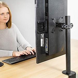 VIVO Steel Universal Bracket Pole Mount with Removable 75mm and 100mm VESA Plate, Fits up to 30 inch Screens, Black, MOUNT-POLE01