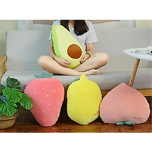 Skyseen Peach Shaped Pillow & Creative Fruit Cushion & Vivid Plush Stuffed Pillow 17.7"