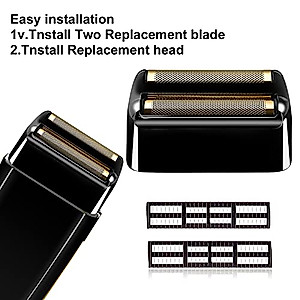2PC Replacement Foil and Cutters Compatible with BaBylissPRO Barberology Foil Shaver,Compatible with BaByliss Barberology FXFS2G/FXFS2 Shaver,Black
