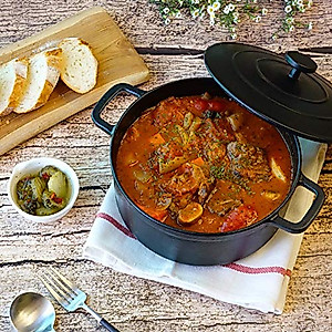 MOOSSE Premium Dutch Oven, Enameled Cast iron Pot for Induction Cooktop, Stove, Oven, No Seasoning Required, Made in Korea, 4.2 Quarts (4L), 9.4” (24 cm)