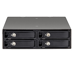 Syba 4 Bay 2.5” SATA Hard Drive Mobile Rack Mount for 5.25" Drive Bays, for HDD SSD SY-MRA25038