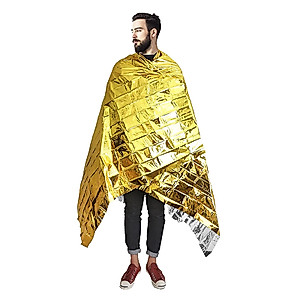 Clobeau 5PCS Emergency Sleeping Bags Thermal Camping Emergency Blankets Space Blankets Survival Waterproof Bivy Survival Gear for Hiking Camping, First Aid Kits Survival Gear Sleep Bags Bivy
