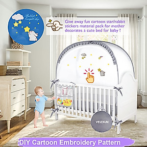 Safety Crib Tent to Keep Baby from Climbing Out,Woderful Breathable Pop-up Mosquito Net Protable Baby Tent for Baby Travel