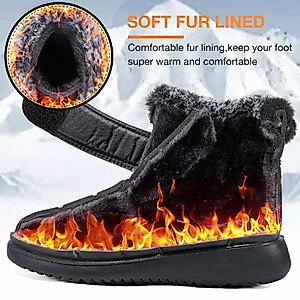 Women Snow Boots Winter Shoes with Fur Lined Warm Slip On Boots for Women Waterproof Booties Comfortable Outdoor Anti Slip Shoes